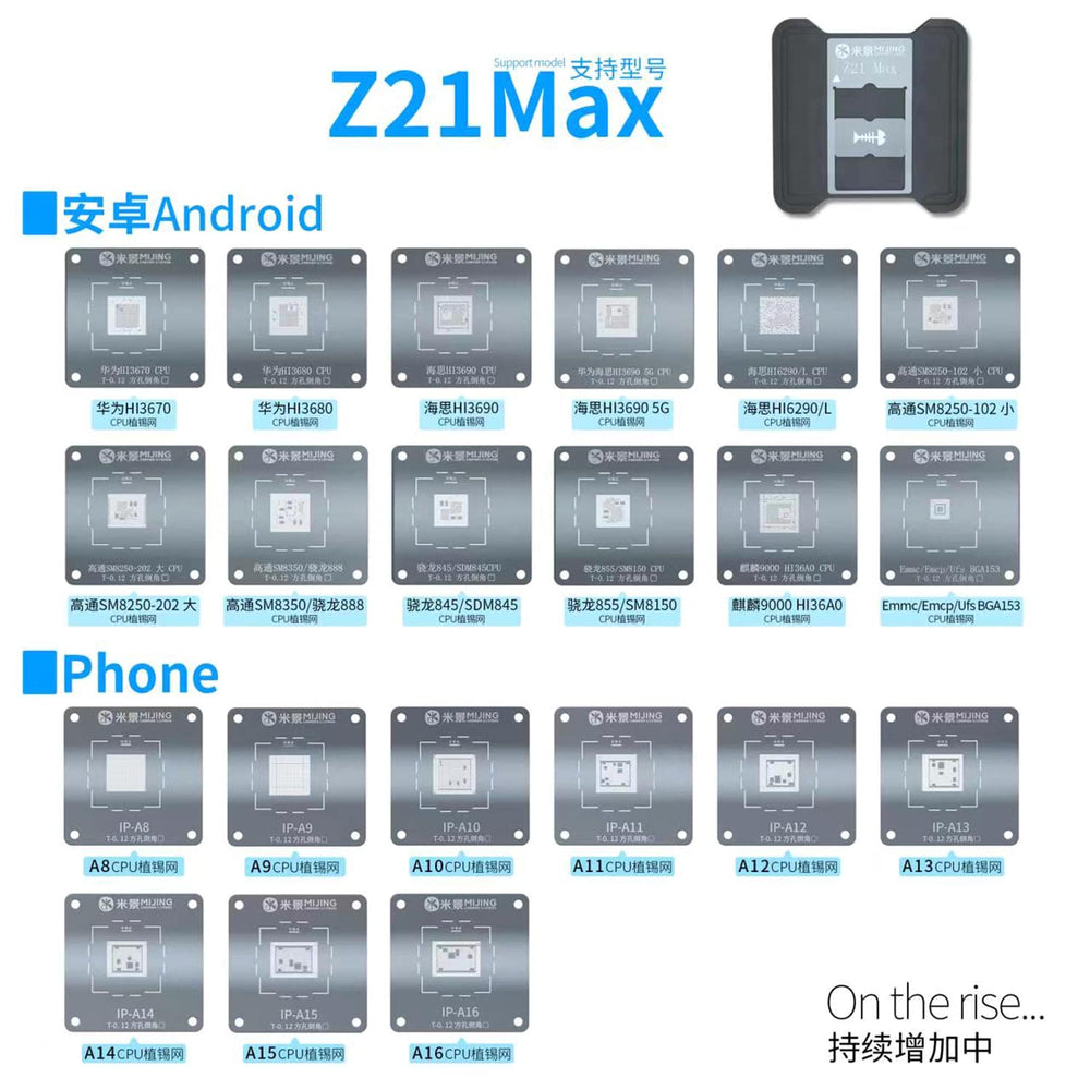 MIJING Z21 MAX CPU IC CHIP REBALLING STENCIL STATION FOR IPHONE ANDROID ...