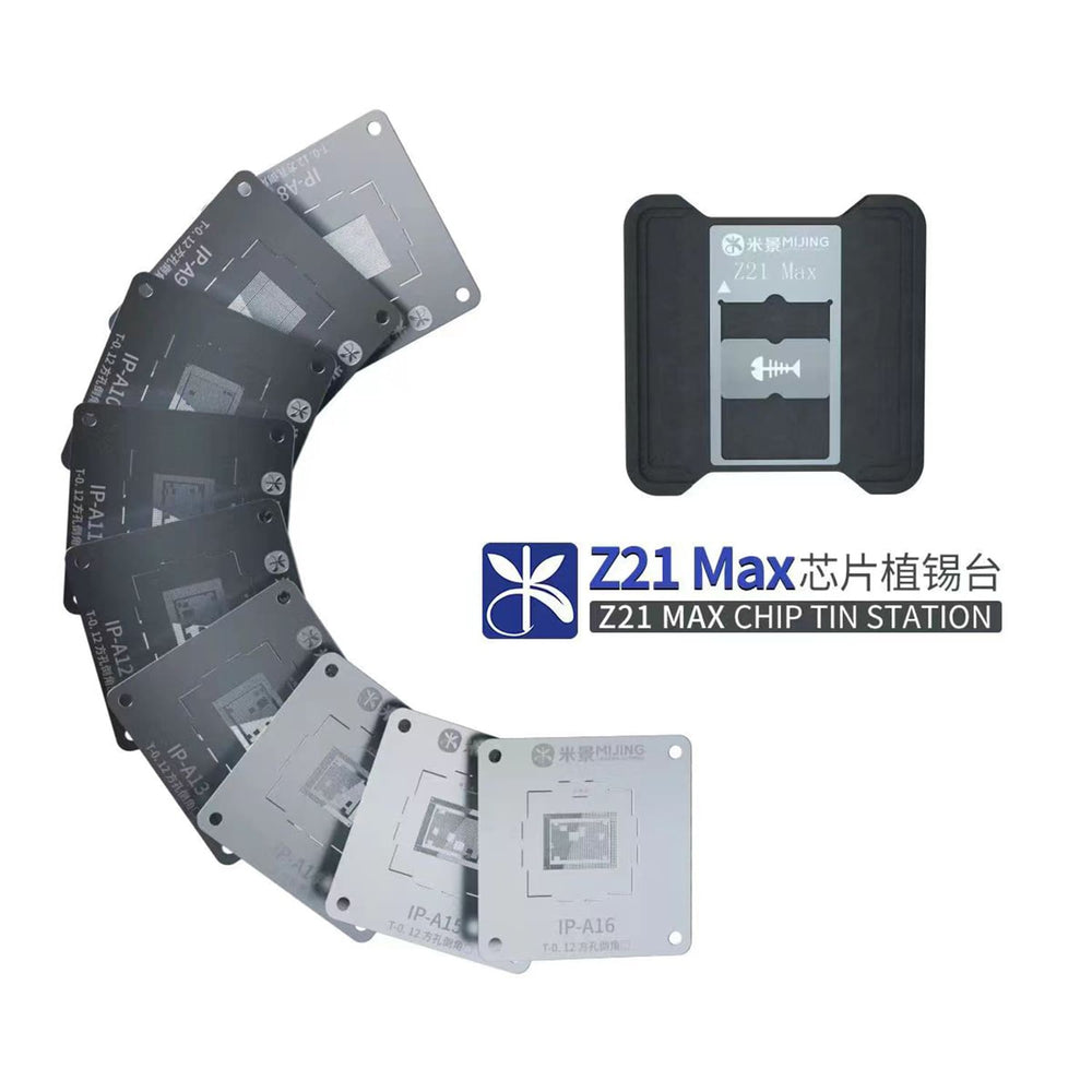 MIJING Z21 MAX CPU IC CHIP REBALLING STENCIL STATION FOR IPHONE ANDROID ...
